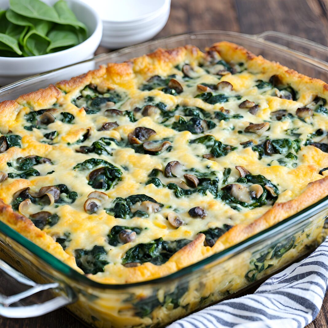 Spinach Mushroom Breakfast Casserole Recipe | Cheff Recipes