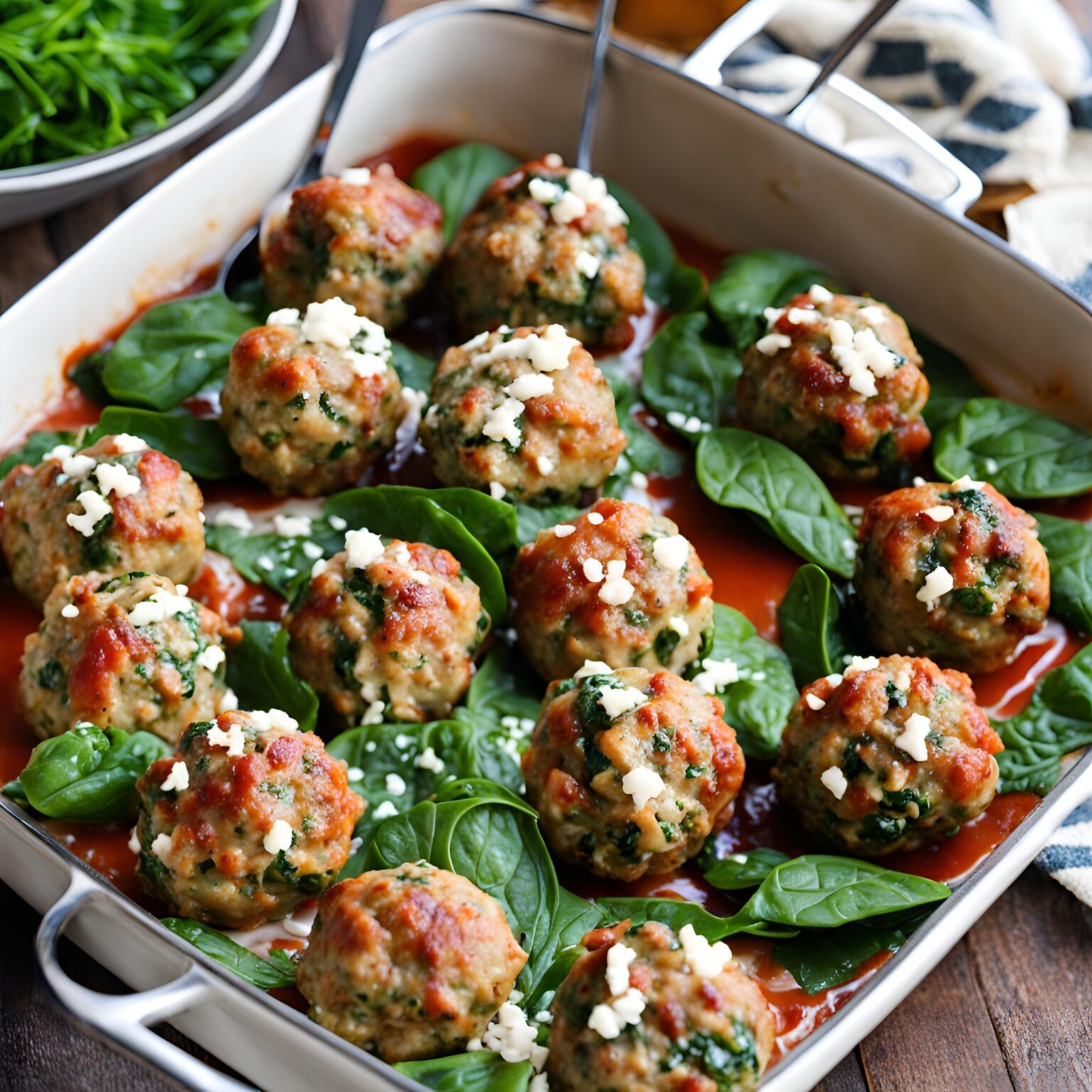 Spinach and Feta Turkey Meatballs Recipe | Cheff Recipes