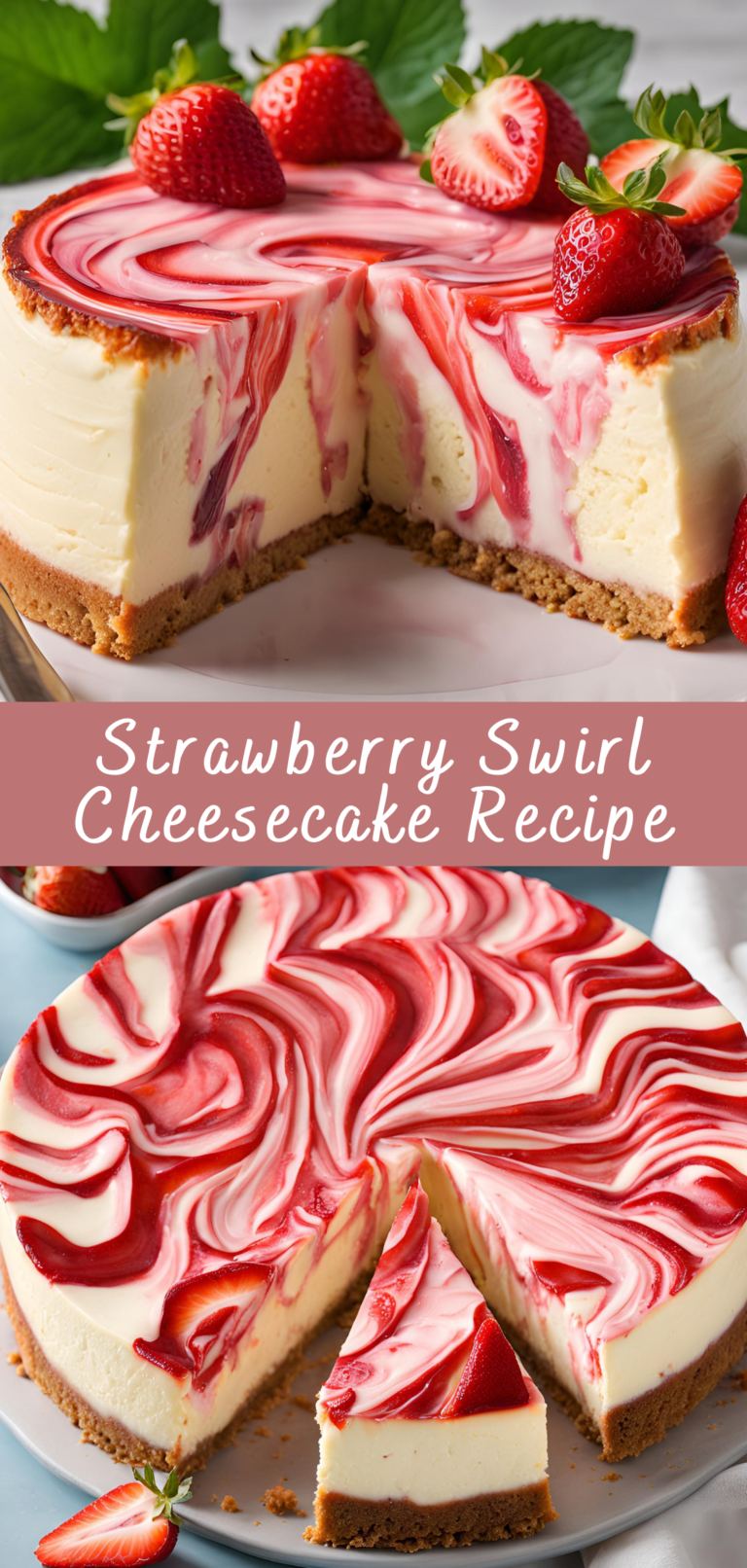 Strawberry Swirl Cheesecake Recipe | Cheff Recipes