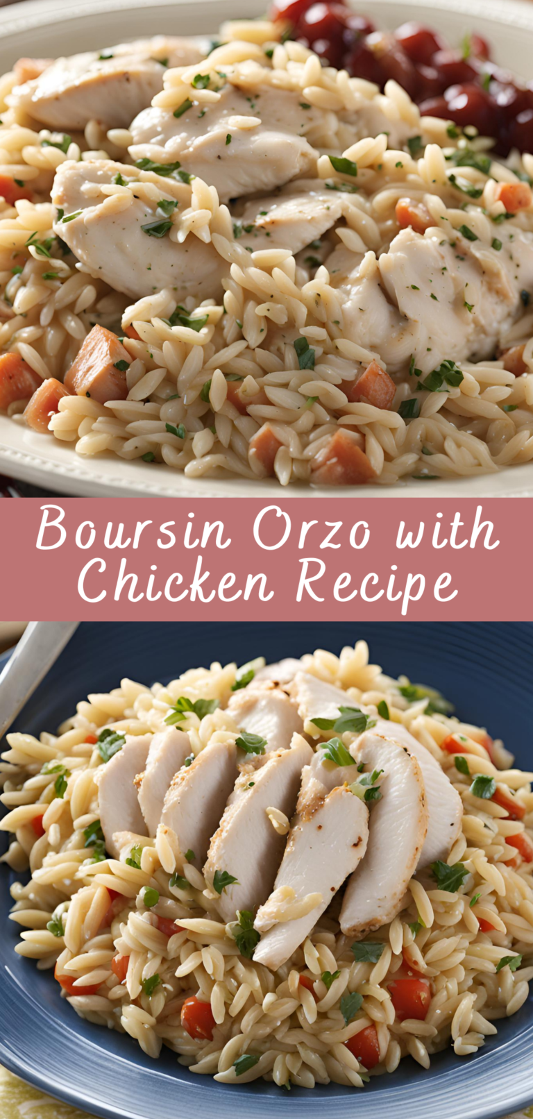 Boursin Orzo with Chicken Recipe | Cheff Recipes