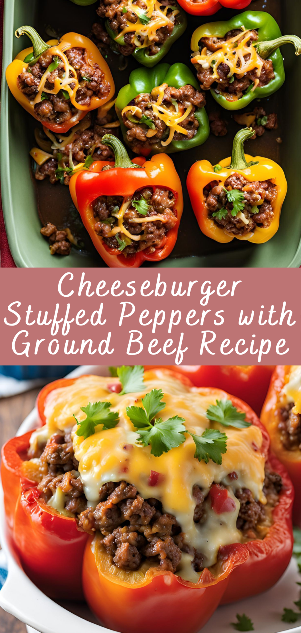 Cheeseburger Stuffed Peppers with Ground Beef Recipe | Cheff Recipes