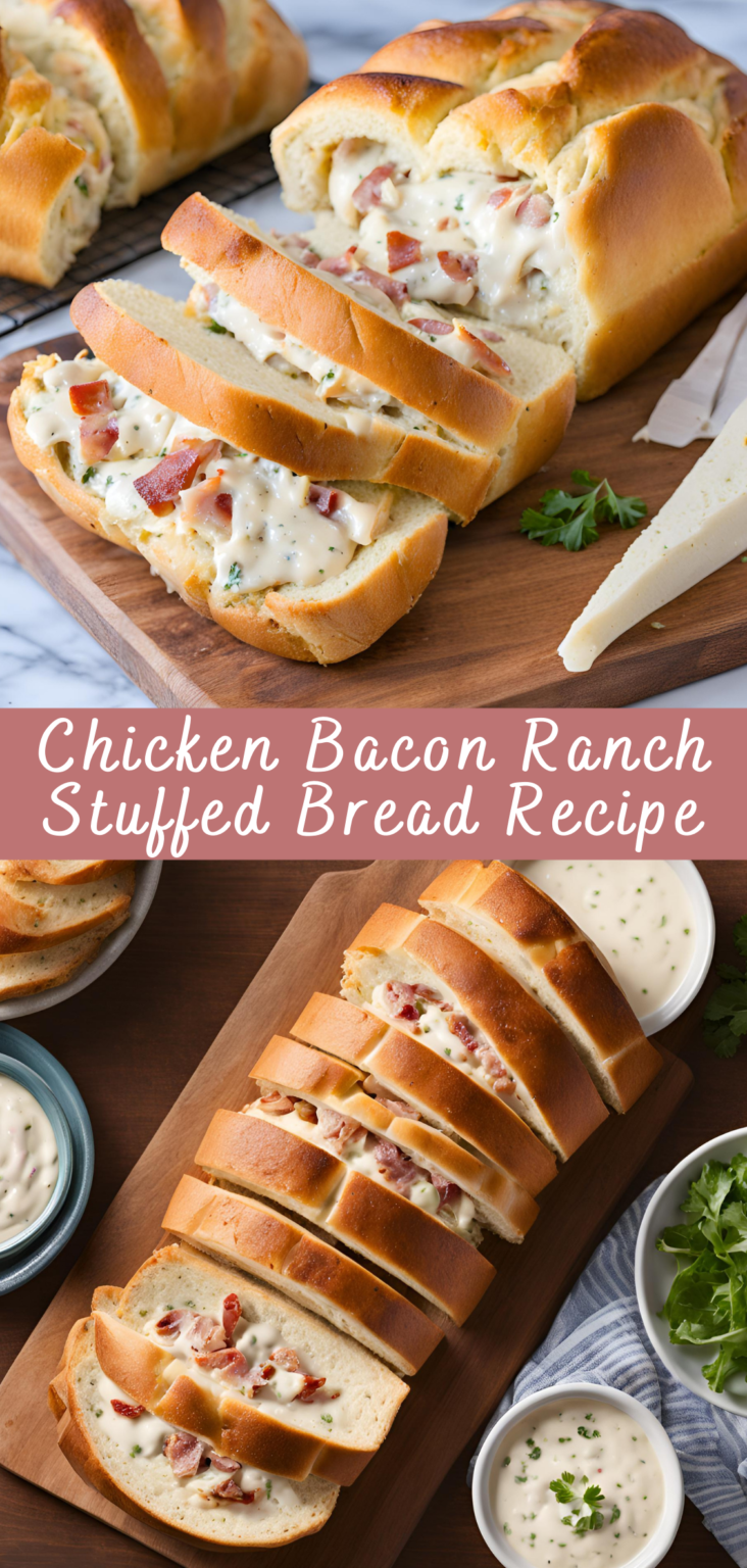 Chicken Bacon Ranch Stuffed Bread Recipe | Cheff Recipes