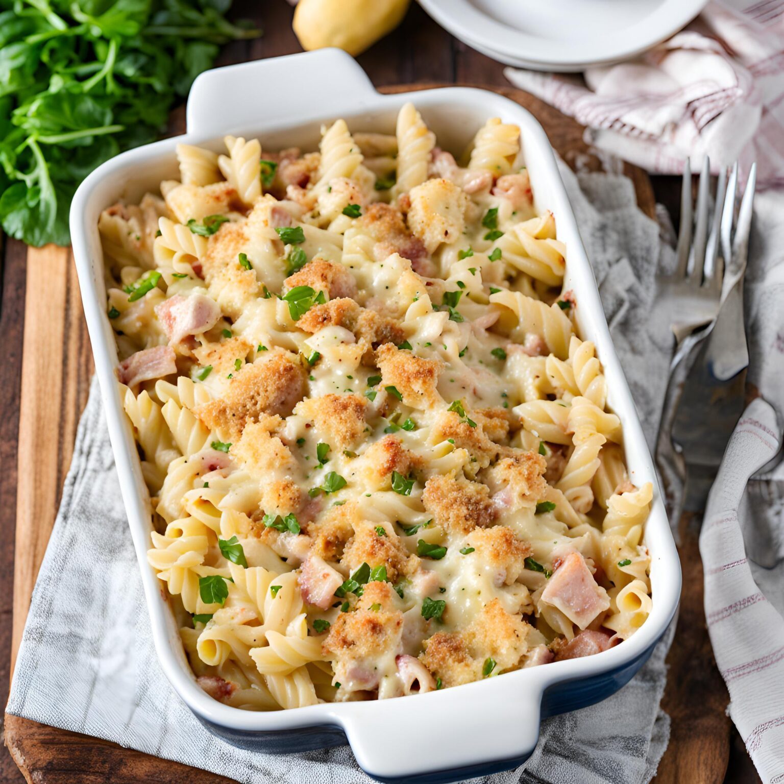 Chicken Cordon Bleu Pasta Bake Recipe | Cheff Recipes