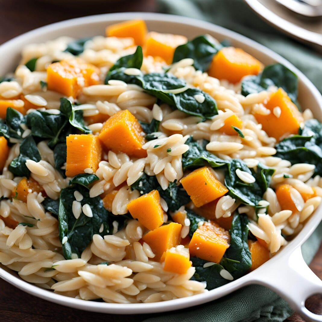 Creamy Orzo with Roasted Butternut Squash and Spinach Recipe | Cheff ...