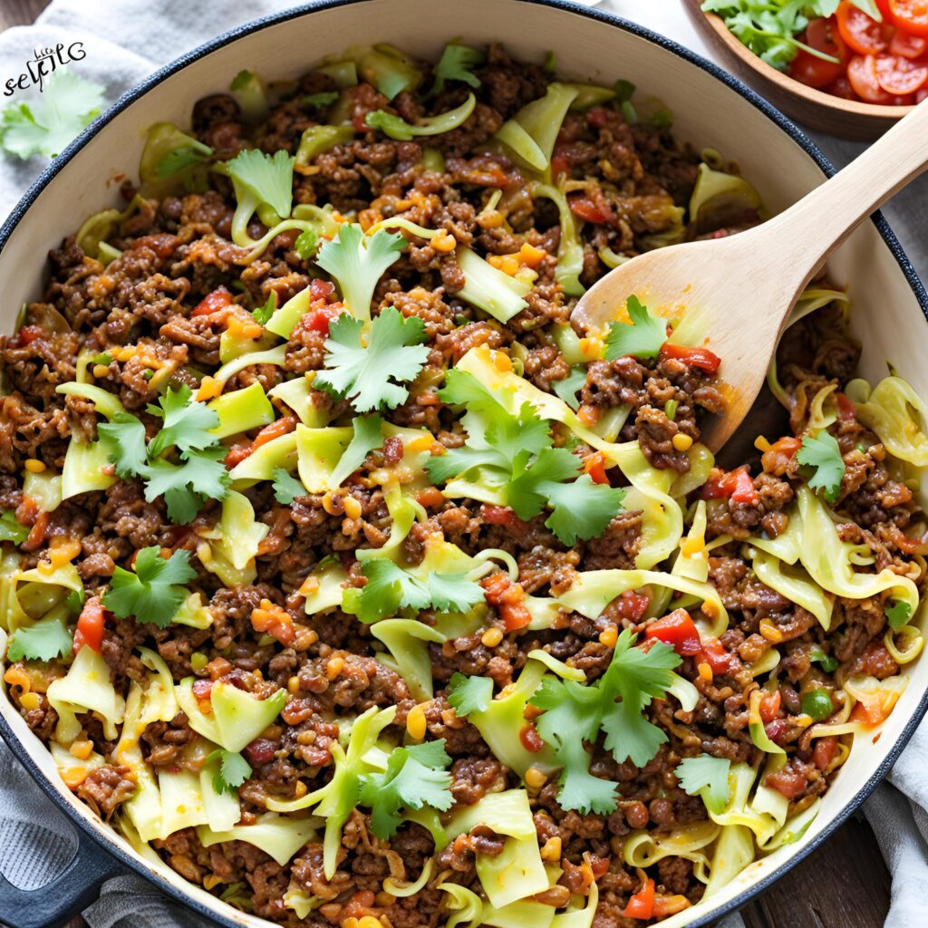Ground Beef Taco Cabbage Skillet Recipe | Cheff Recipes