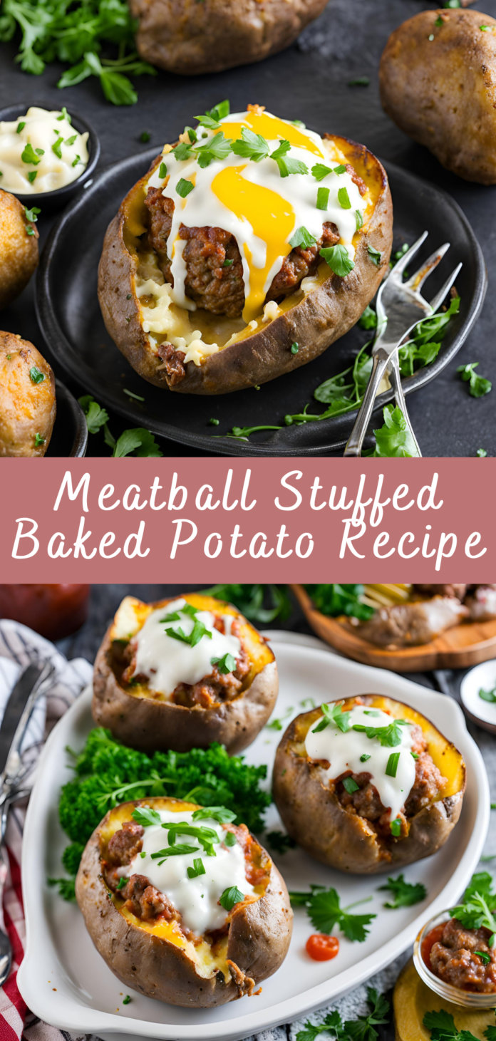 Meatball Stuffed Baked Potato Recipe | Cheff Recipes