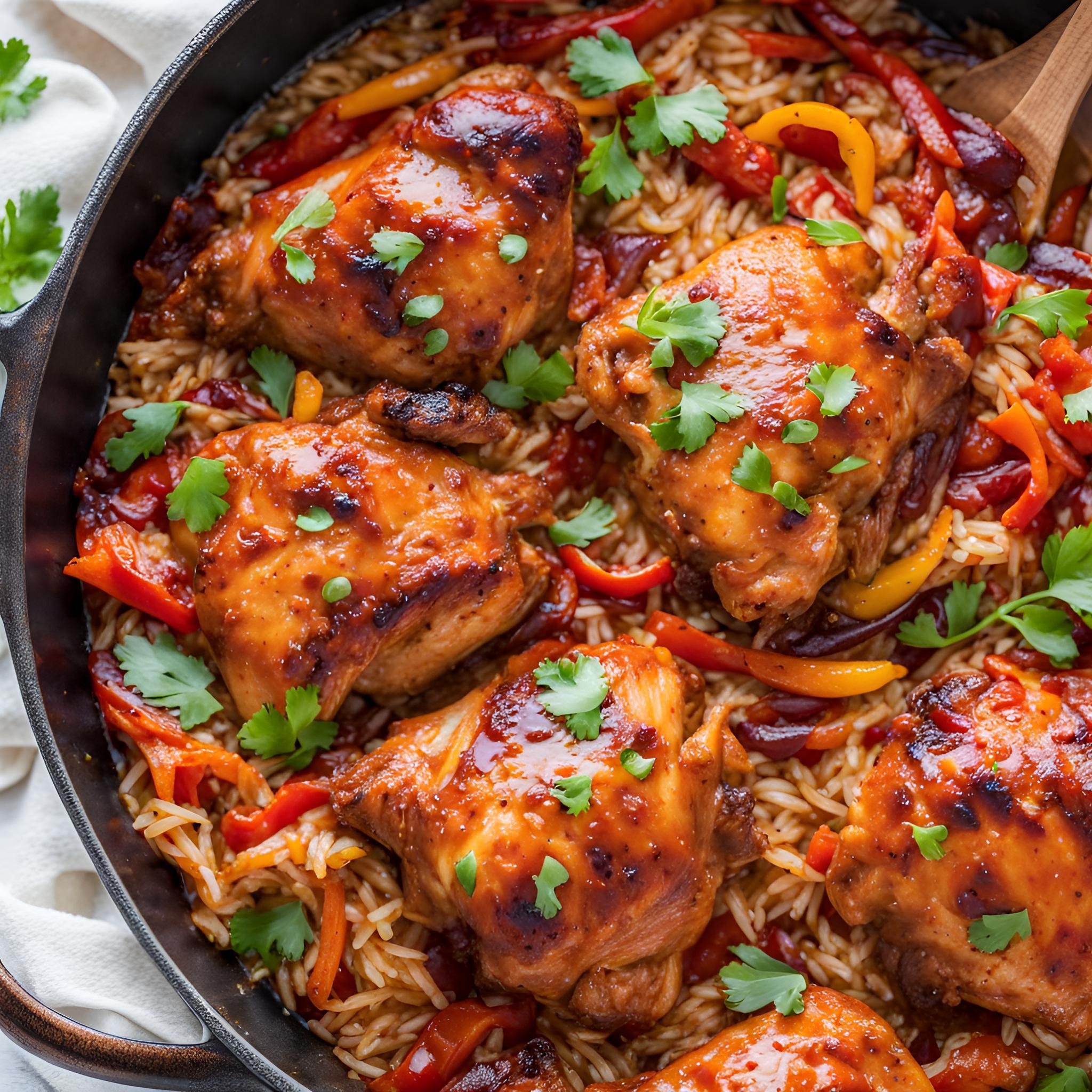 One Pot BBQ Chicken and Rice Recipe | Cheff Recipes