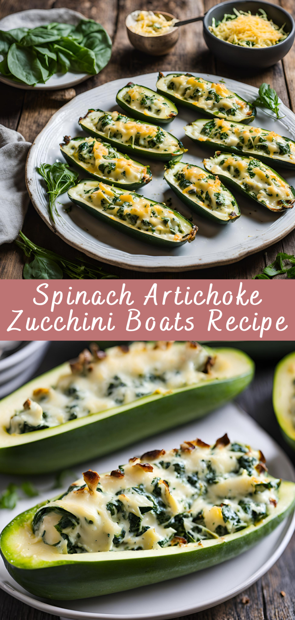 Spinach Artichoke Zucchini Boats Recipe | Cheff Recipes