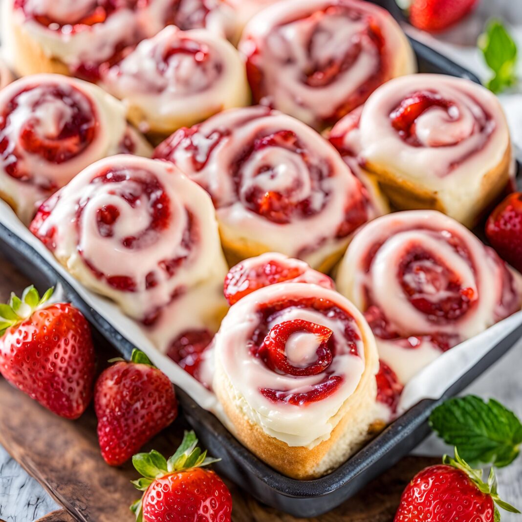 Strawberry Cheesecake Cinnabon Rolls Recipe | Cheff Recipes