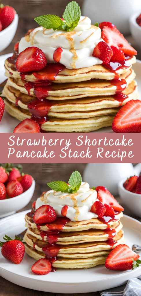 Strawberry Shortcake Pancake Stack Recipe | Cheff Recipes