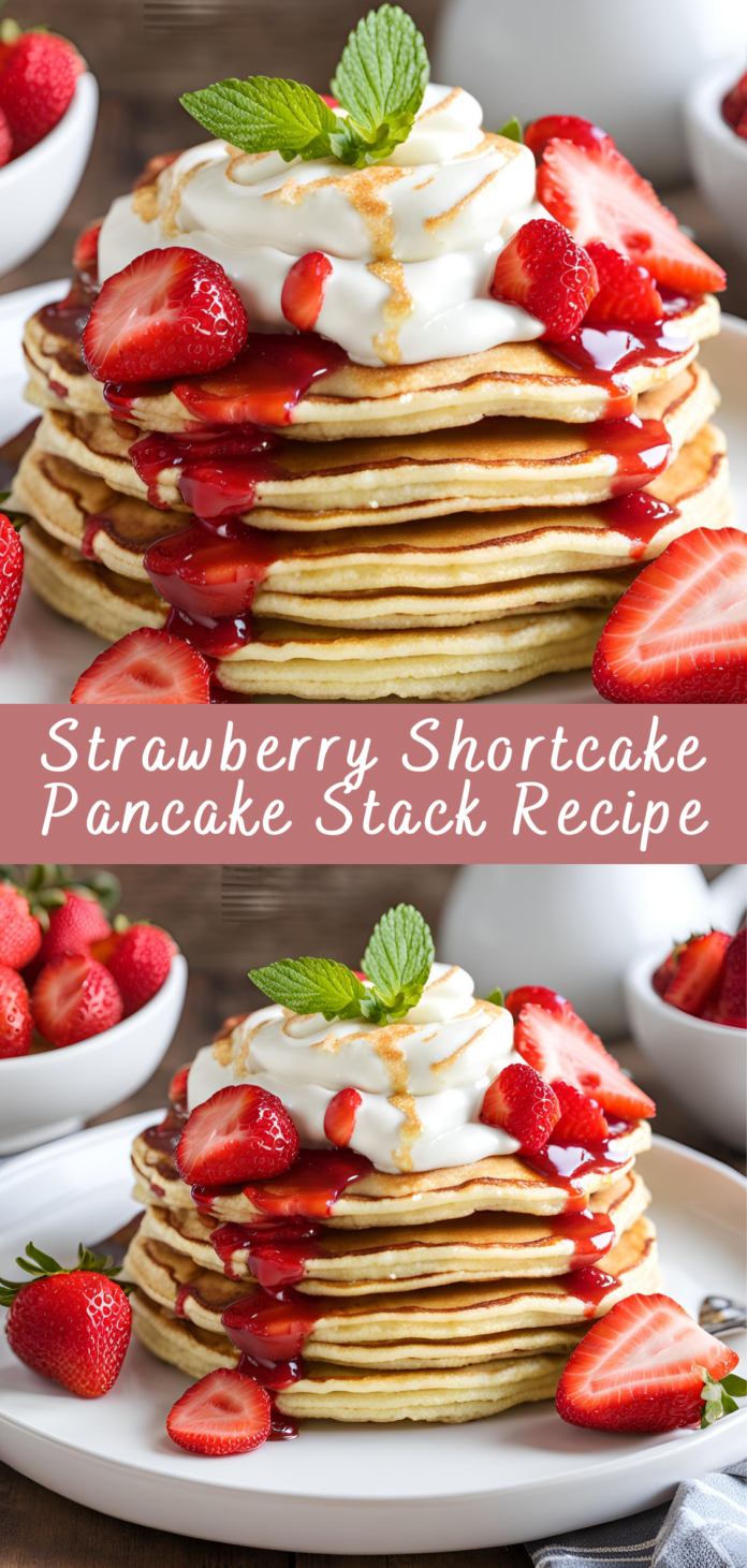 Strawberry Shortcake Pancake Stack Recipe | Cheff Recipes