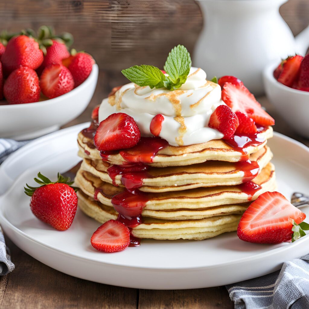 Strawberry Shortcake Pancake Stack Recipe | Cheff Recipes