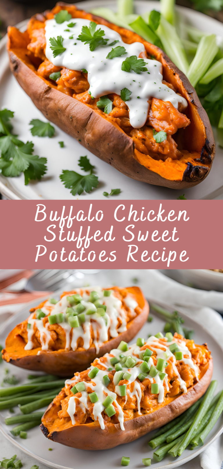 Buffalo Chicken Stuffed Sweet Potatoes Recipe | Cheff Recipes