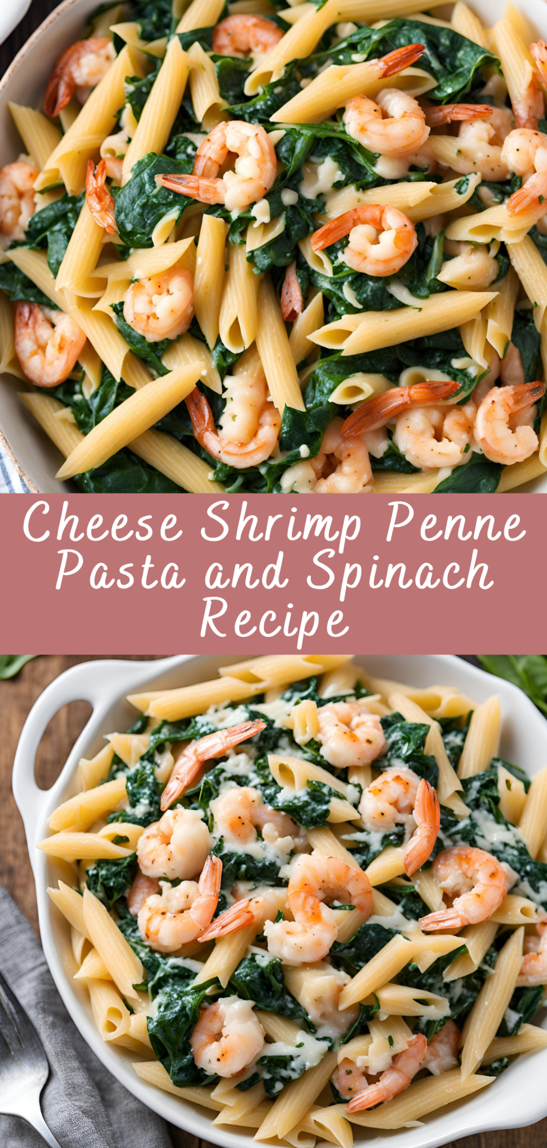 Cheese Shrimp Penne Pasta and Spinach Recipe | Cheff Recipes
