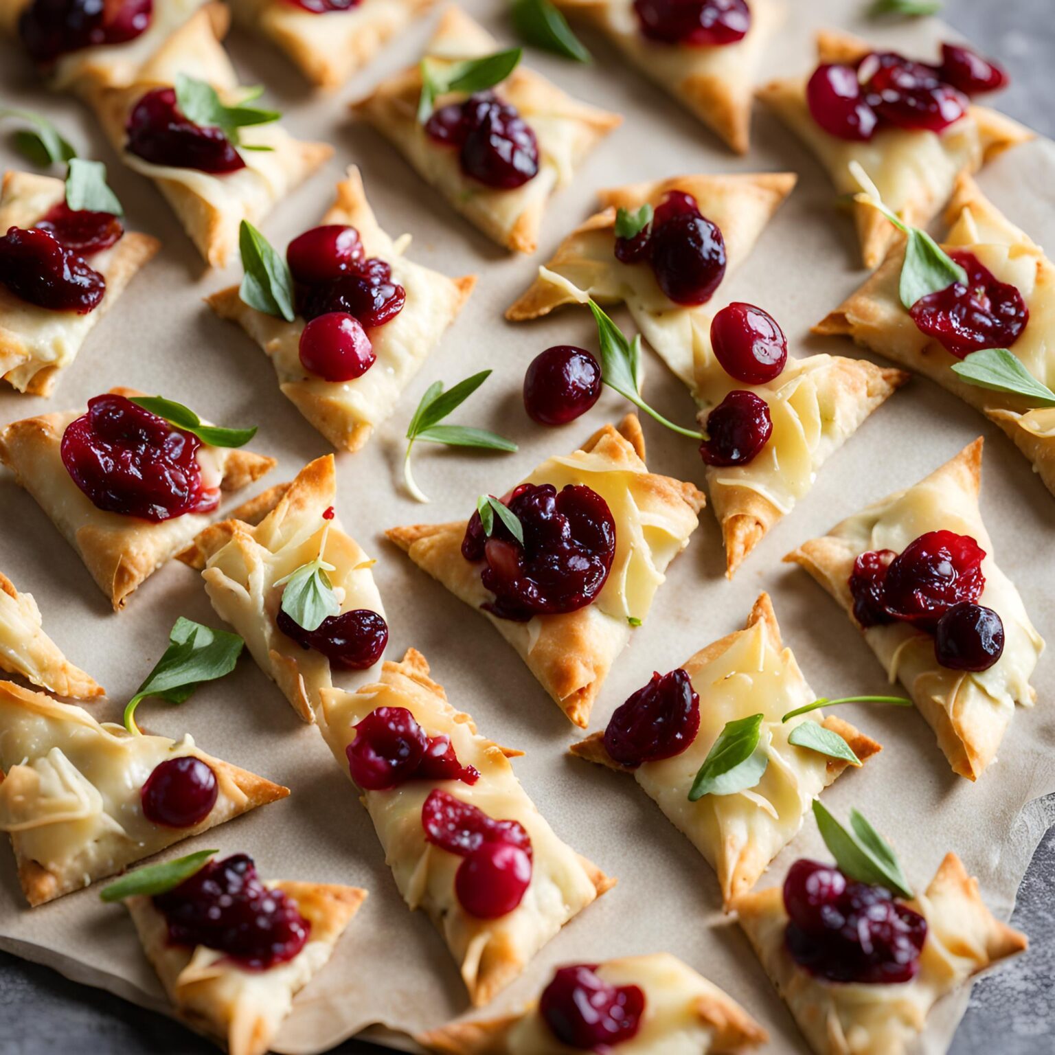 Cranberry and Brie Filo Crackers Recipe | Cheff Recipes