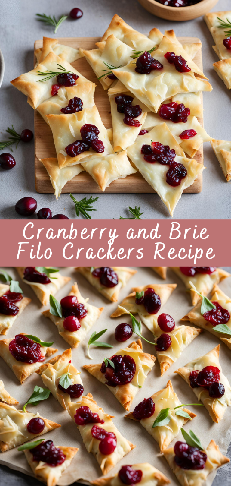 Cranberry and Brie Filo Crackers Recipe | Cheff Recipes