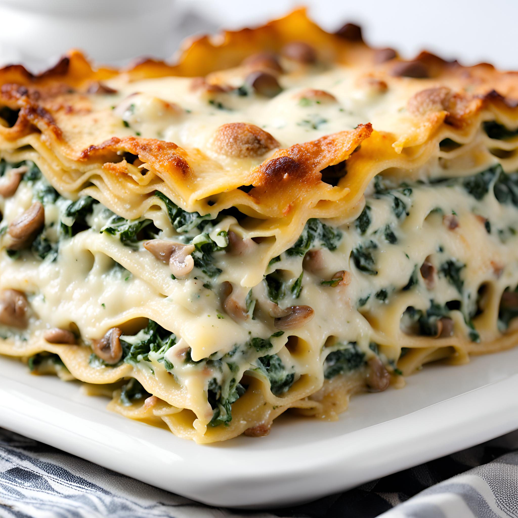 Creamy Spinach and Mushroom Lasagna Recipe | Cheff Recipes