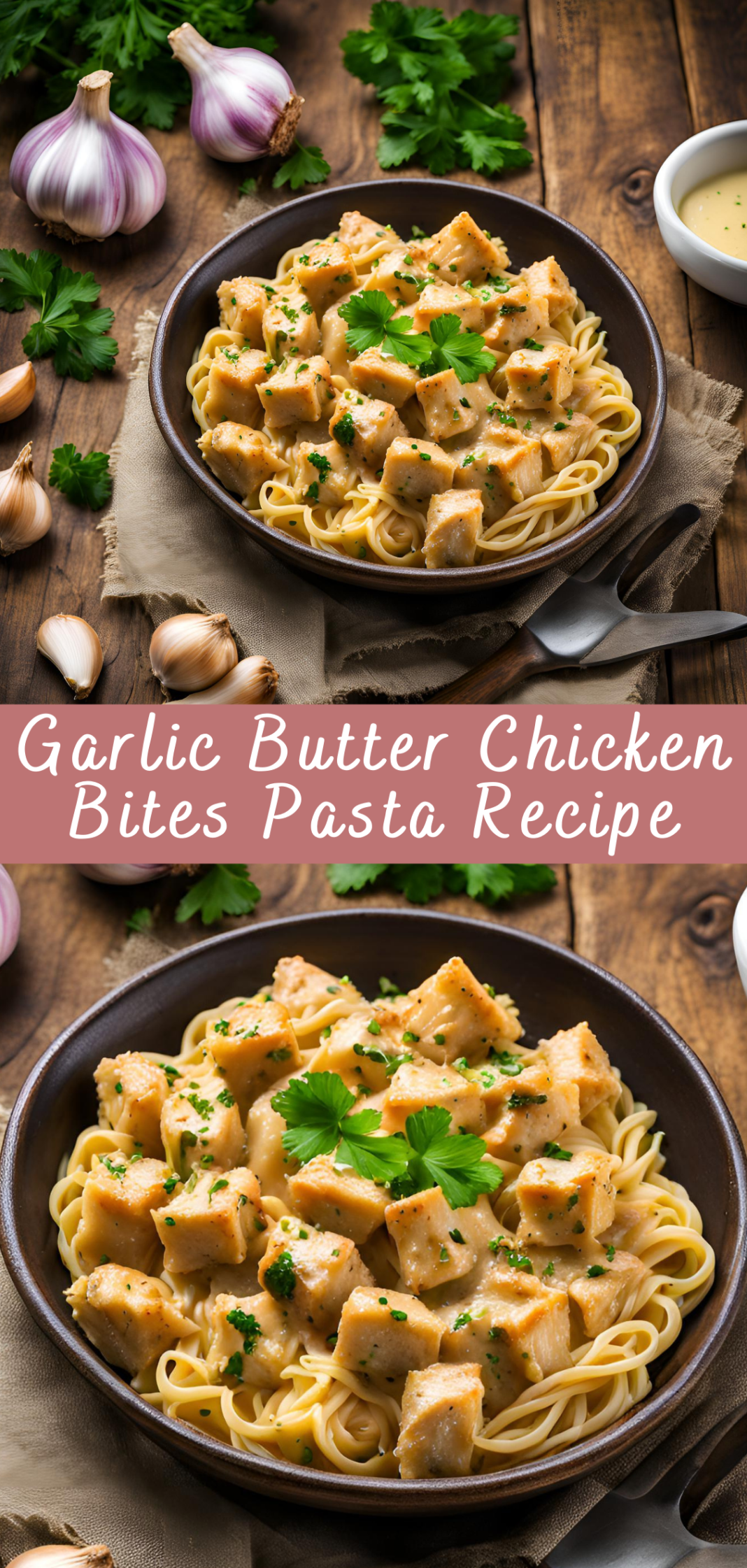 Garlic Butter Chicken Bites Pasta Recipe | Cheff Recipes
