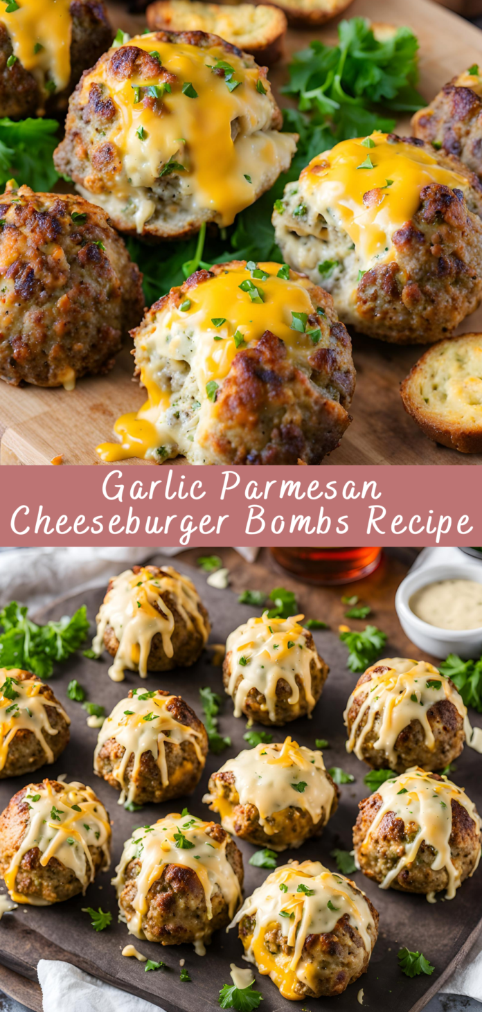 Garlic Parmesan Cheeseburger Bombs Recipe | Cheff Recipes