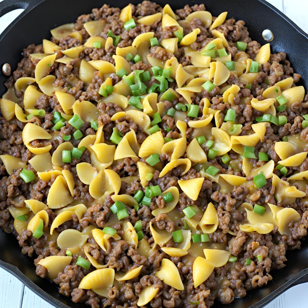 Ground Beef Shells Skillet Recipe | Cheff Recipes