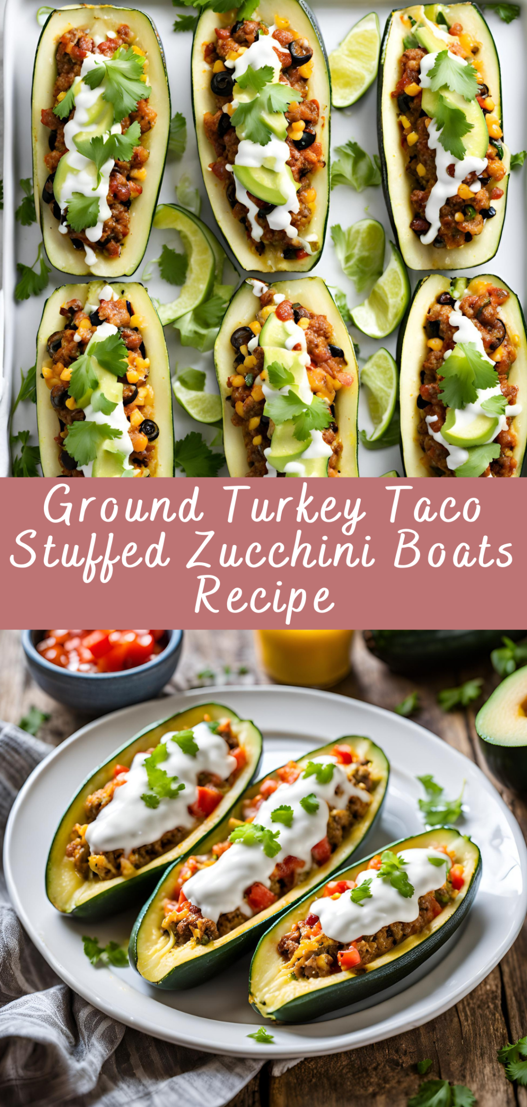 Ground Turkey Taco Stuffed Zucchini Boats Recipe | Cheff Recipes