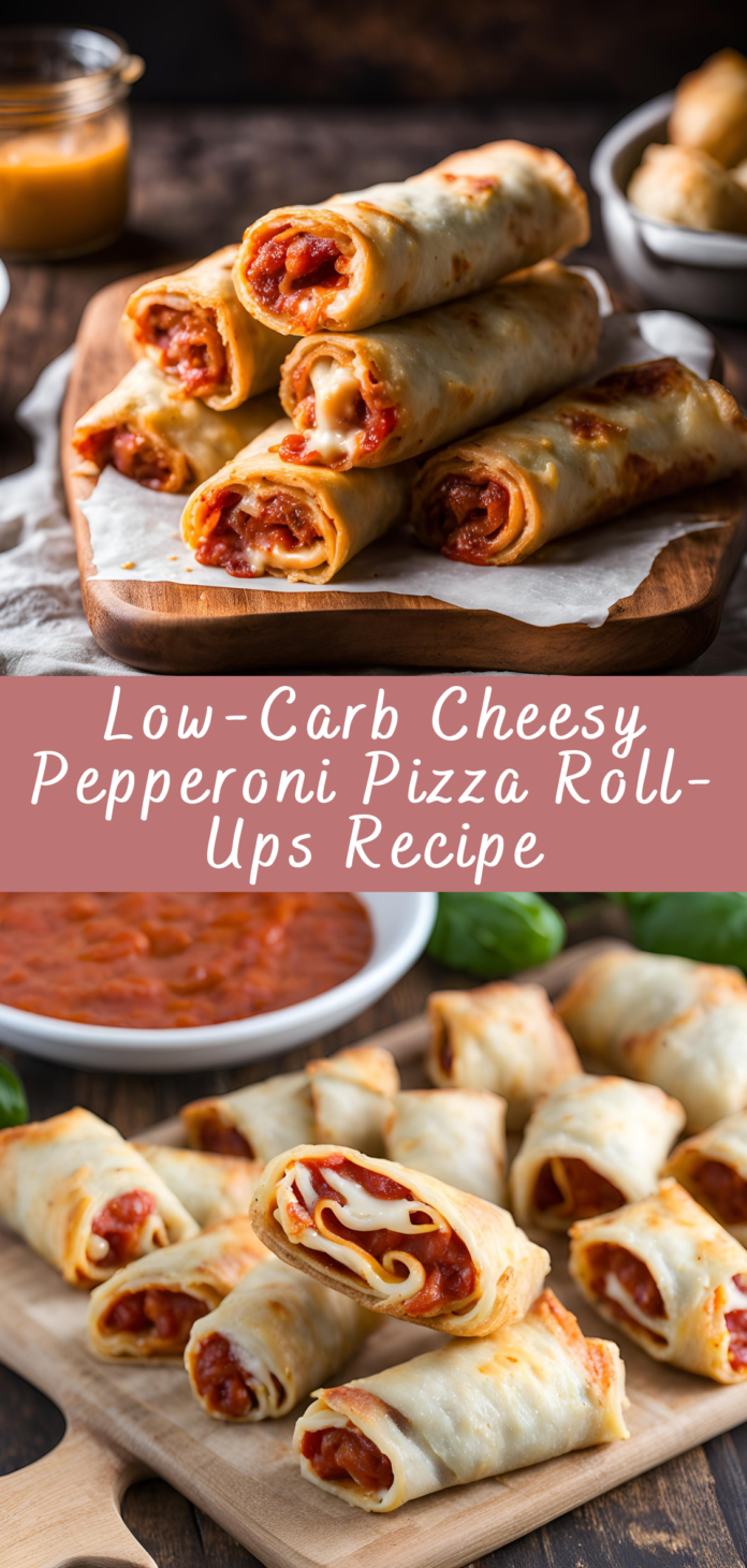 Low-Carb Cheesy Pepperoni Pizza Roll-Ups Recipe | Cheff Recipes