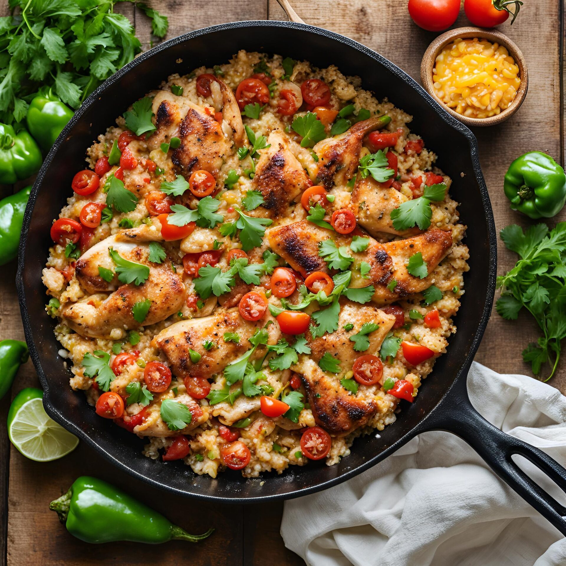 Salsa Chicken and Cauliflower Rice Skillet Recipe | Cheff Recipes