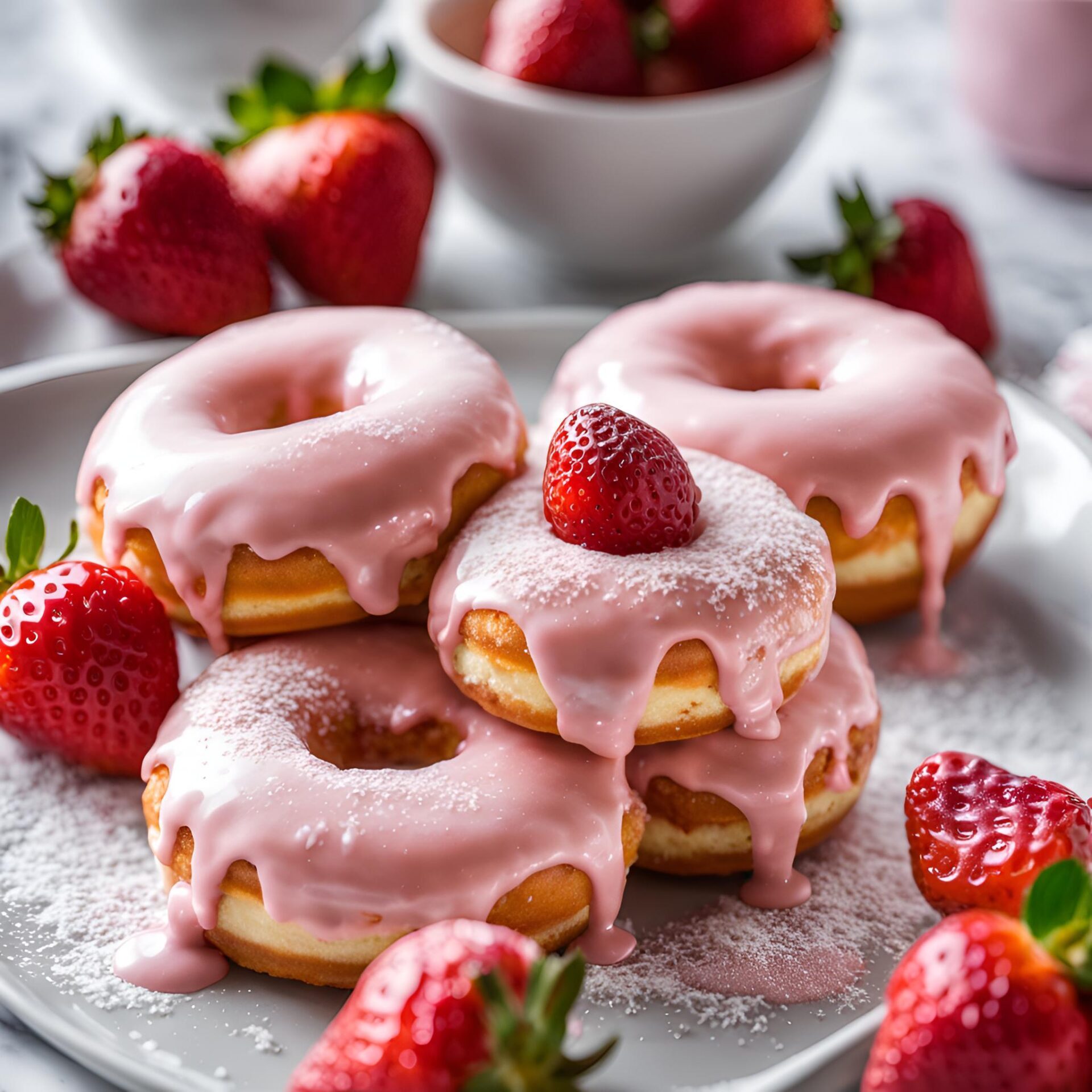 Strawberry Cheesecake Stuffed Donuts Recipe | Cheff Recipes