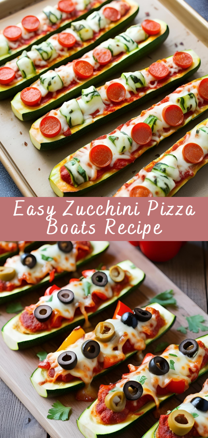 Easy Zucchini Pizza Boats Recipe | Cheff Recipes