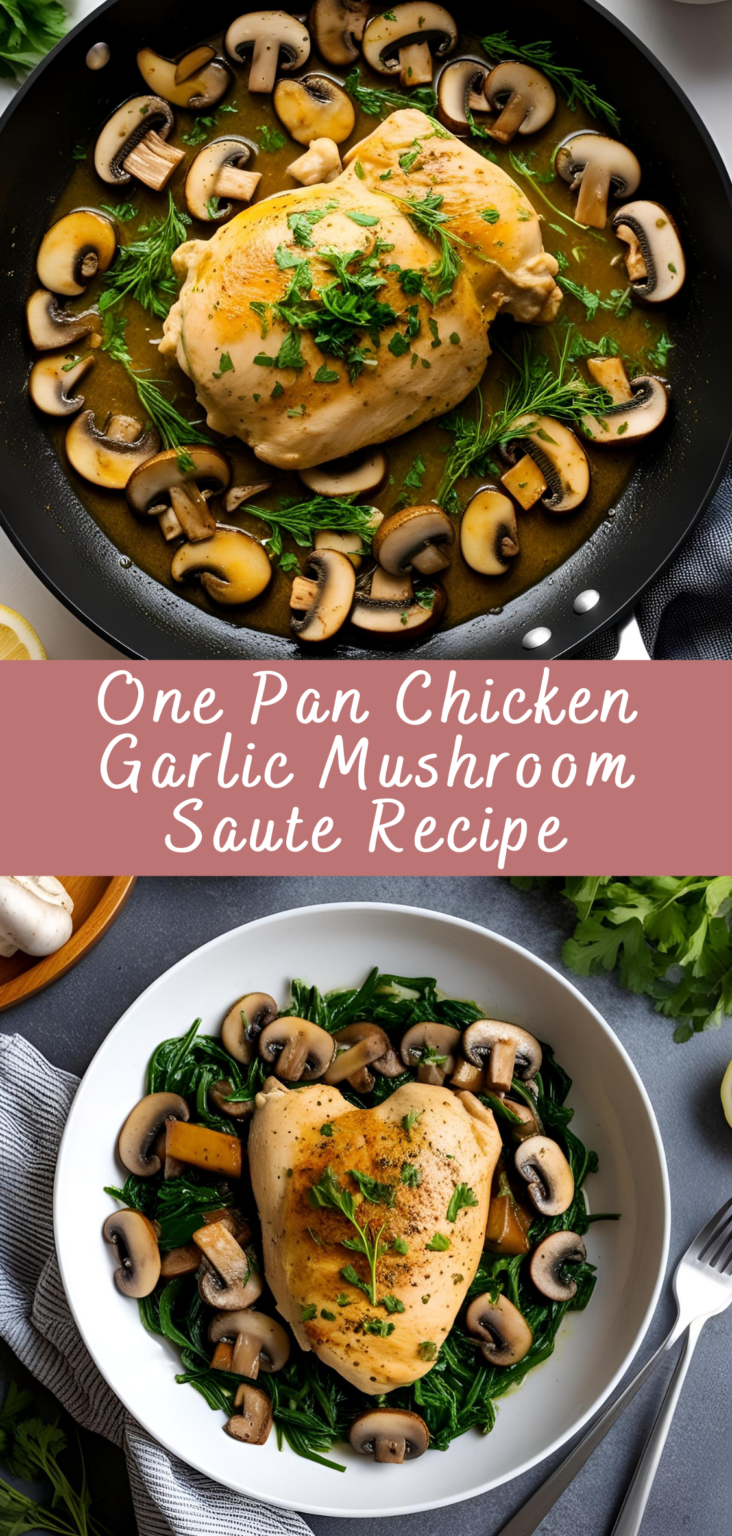 One Pan Chicken Garlic Mushroom Saute Recipe - Cheff Recipes