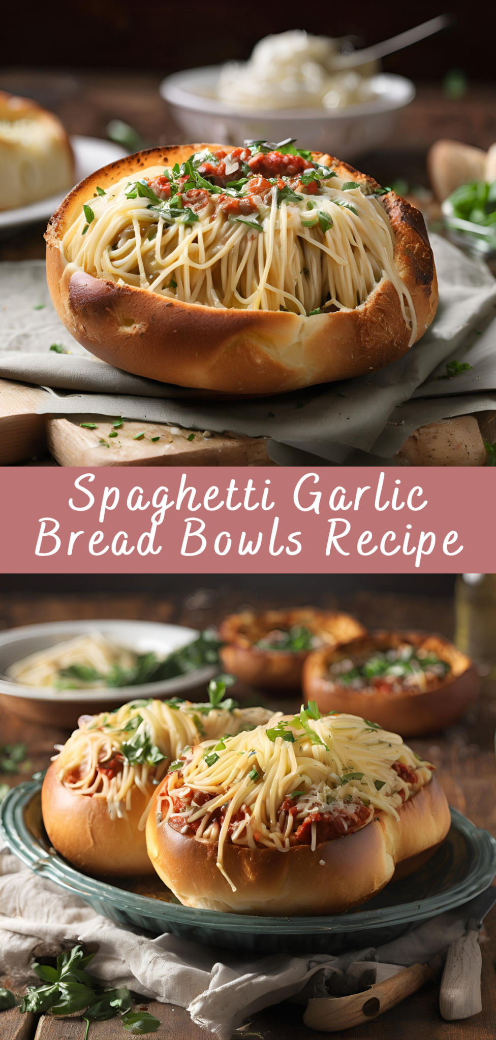 Spaghetti Garlic Bread Bowls Recipe | Cheff Recipes