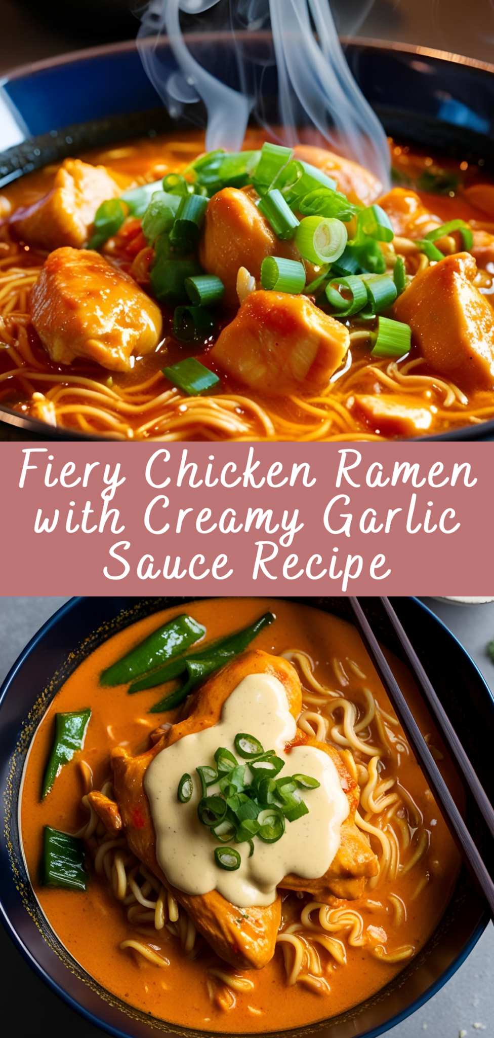 Fiery Chicken Ramen with Creamy Garlic Sauce Recipe | Cheff Recipes