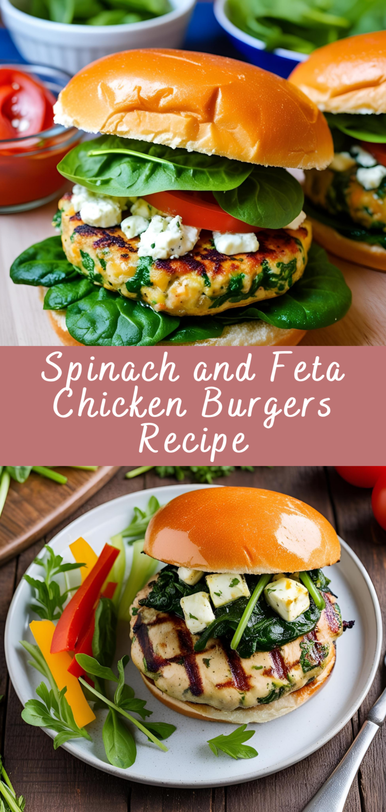 Spinach and Feta Chicken Burgers Recipe | Cheff Recipes