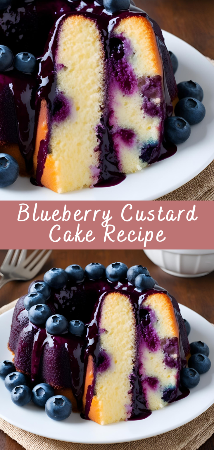 Blueberry Custard Cake Recipe | Cheff Recipes