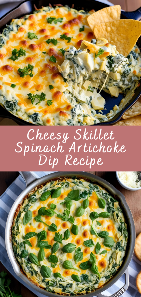 Cheesy Skillet Spinach Artichoke Dip Recipe | Cheff Recipes