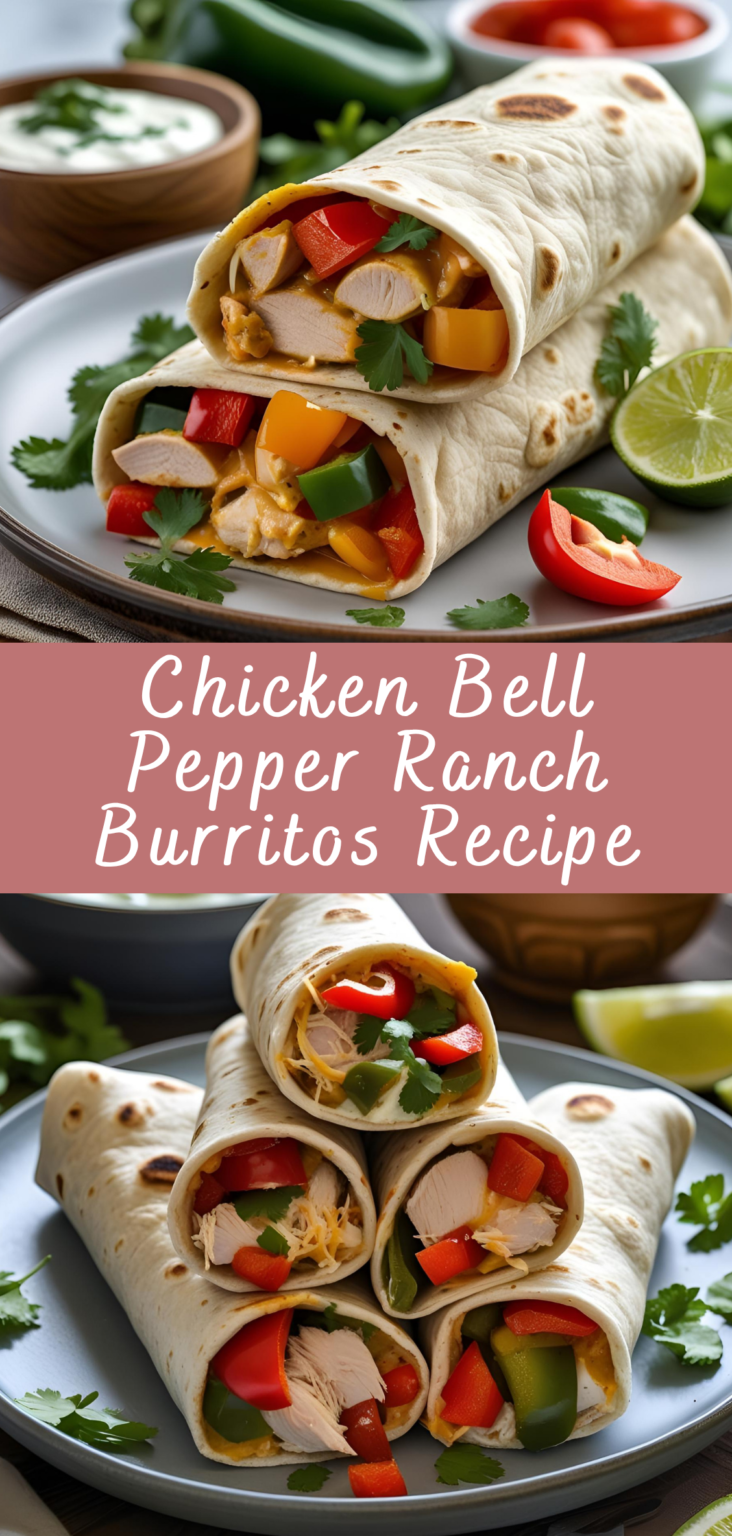 Chicken Bell Pepper Ranch Burritos Recipe | Cheff Recipes