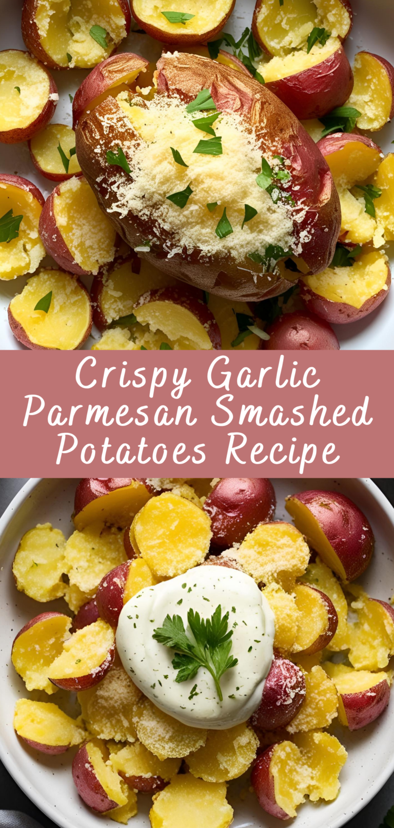 Crispy Garlic Parmesan Smashed Potatoes Recipe | Cheff Recipes