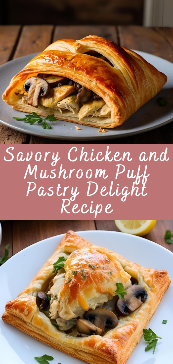 Savory Chicken and Mushroom Puff Pastry Delight Recipe | Cheff Recipes