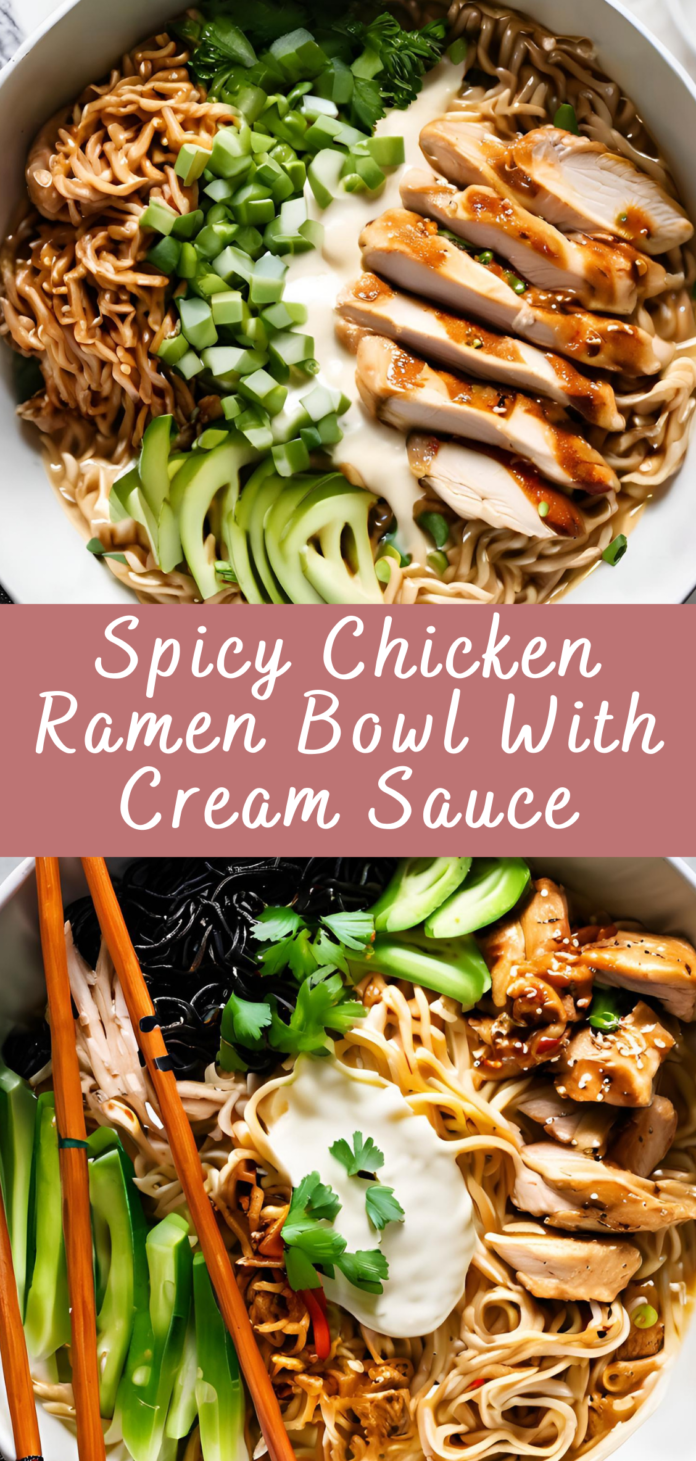 Spicy Chicken Ramen Bowl With Cream Sauce Recipe | Cheff Recipes