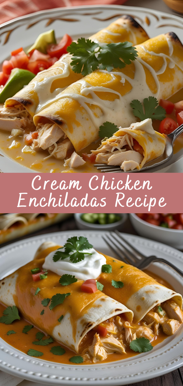 Cream Chicken Enchiladas Recipe | Cheff Recipes
