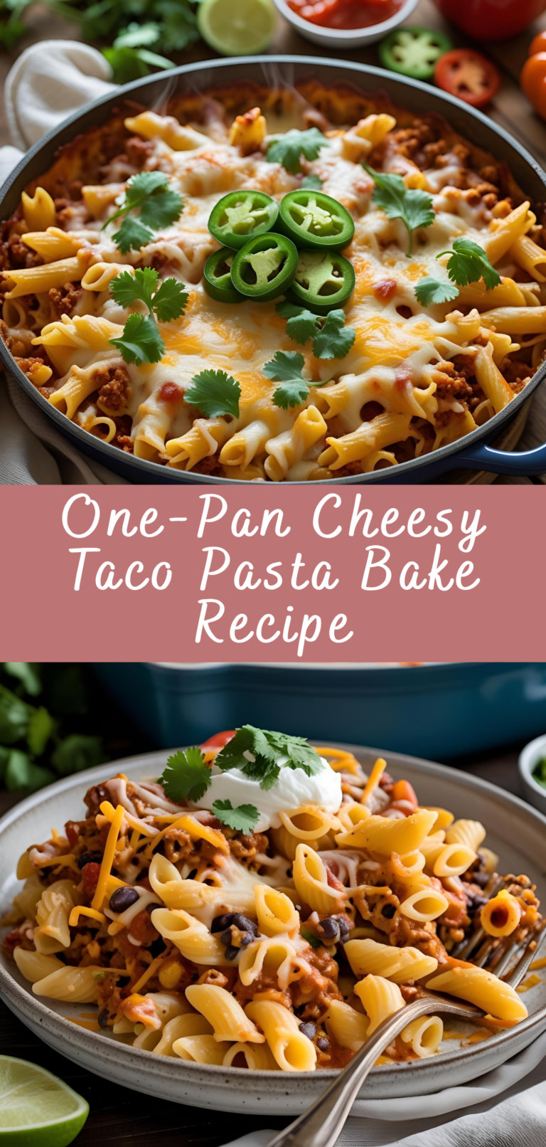 One-Pan Cheesy Taco Pasta Bake Recipe | Cheff Recipes