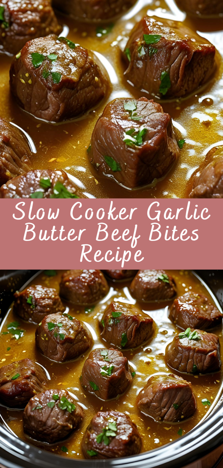 Slow Cooker Garlic Butter Beef Bites Recipe | Cheff Recipes