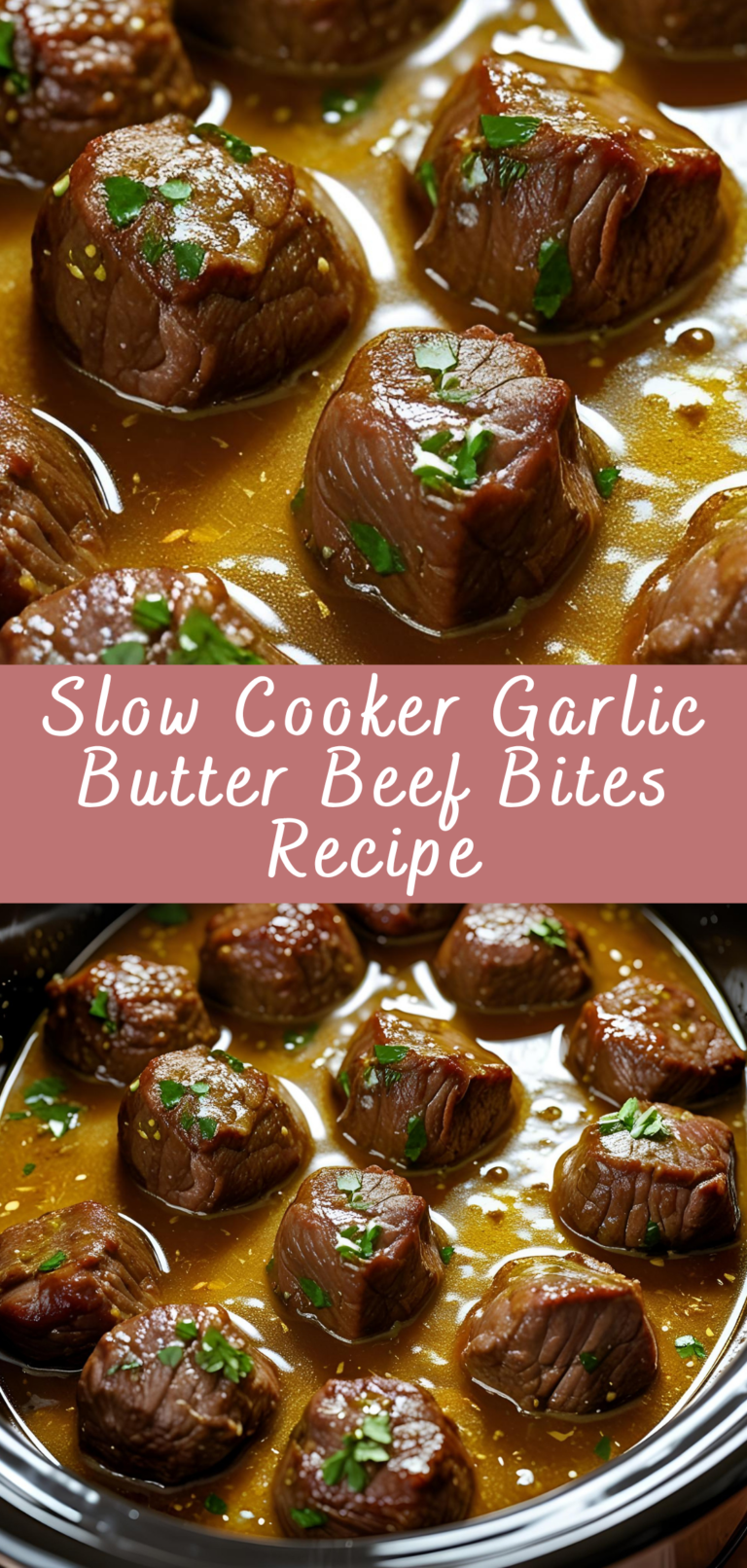 Slow Cooker Garlic Butter Beef Bites Recipe | Cheff Recipes