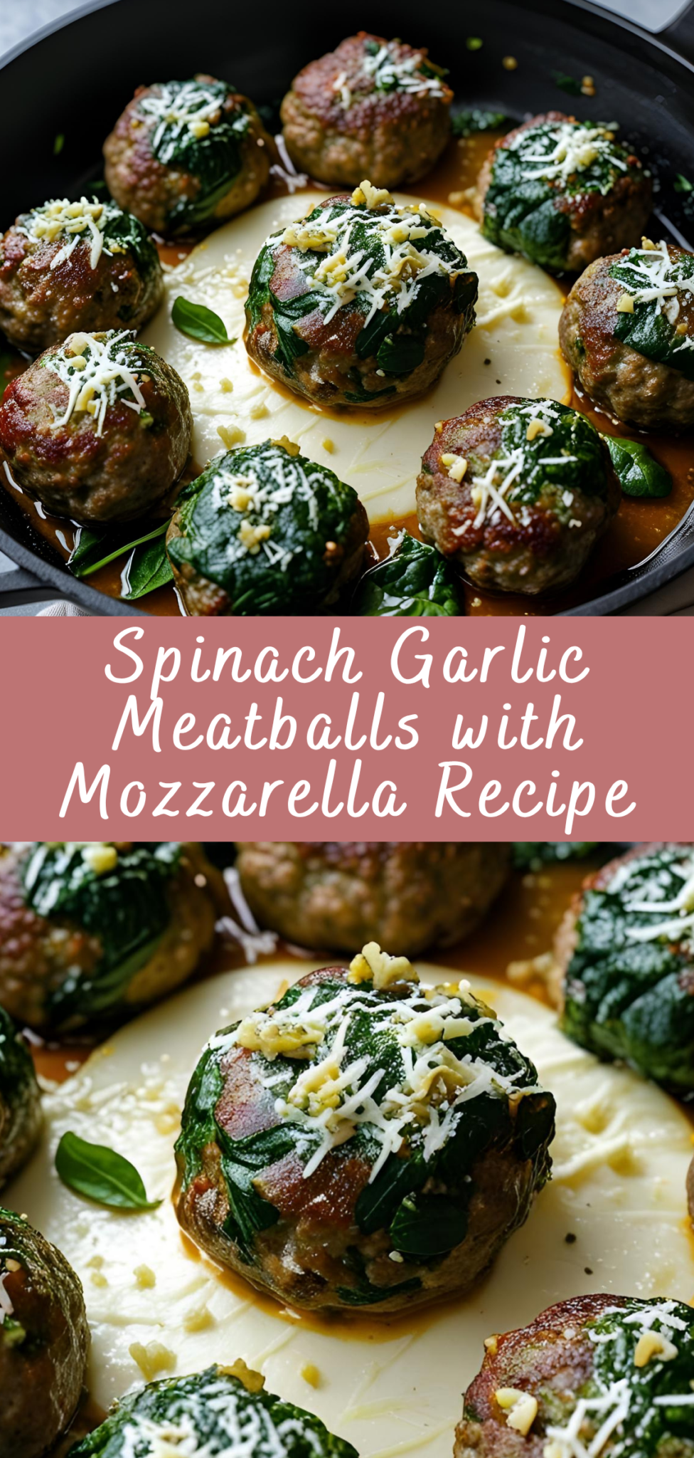 Spinach Garlic Meatballs with Mozzarella Recipe | Cheff Recipes