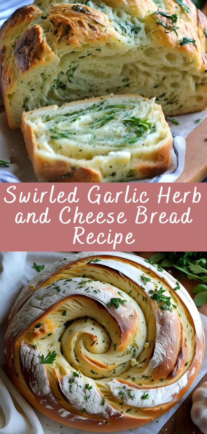 Swirled Garlic Herb and Cheese Bread Recipe | Cheff Recipes