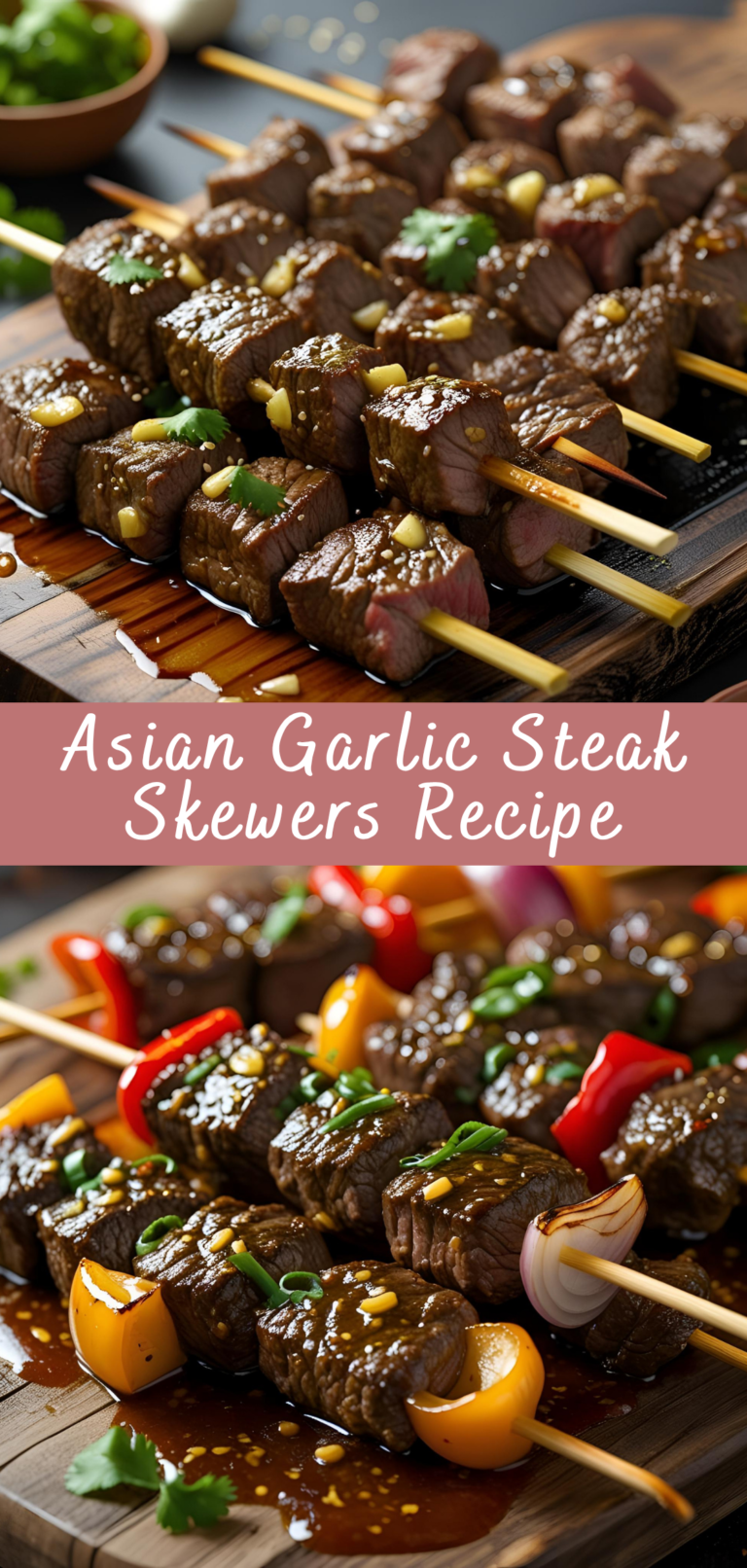 Asian Garlic Steak Skewers Recipe | Cheff Recipes