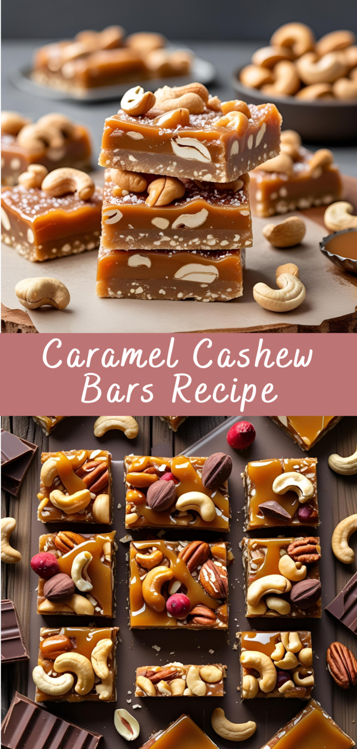 Caramel Cashew Bars Recipe | Cheff Recipes