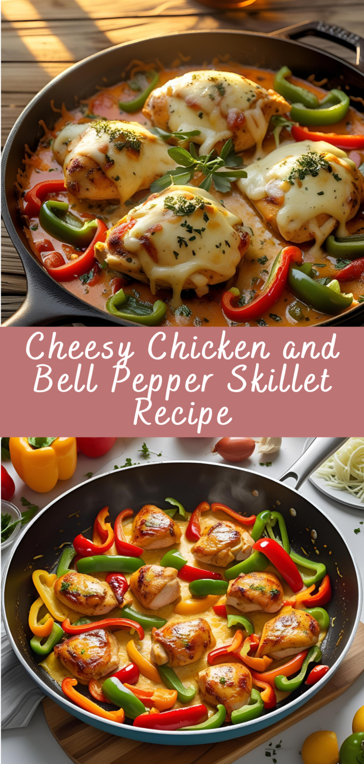 Cheesy Chicken and Bell Pepper Skillet Recipe | Cheff Recipes