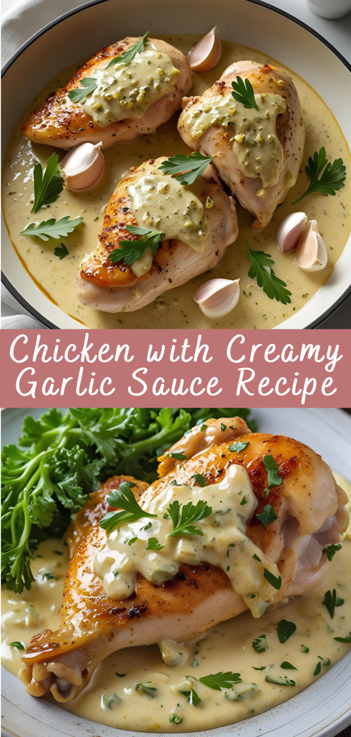 Chicken with Creamy Garlic Sauce Recipe | Cheff Recipes