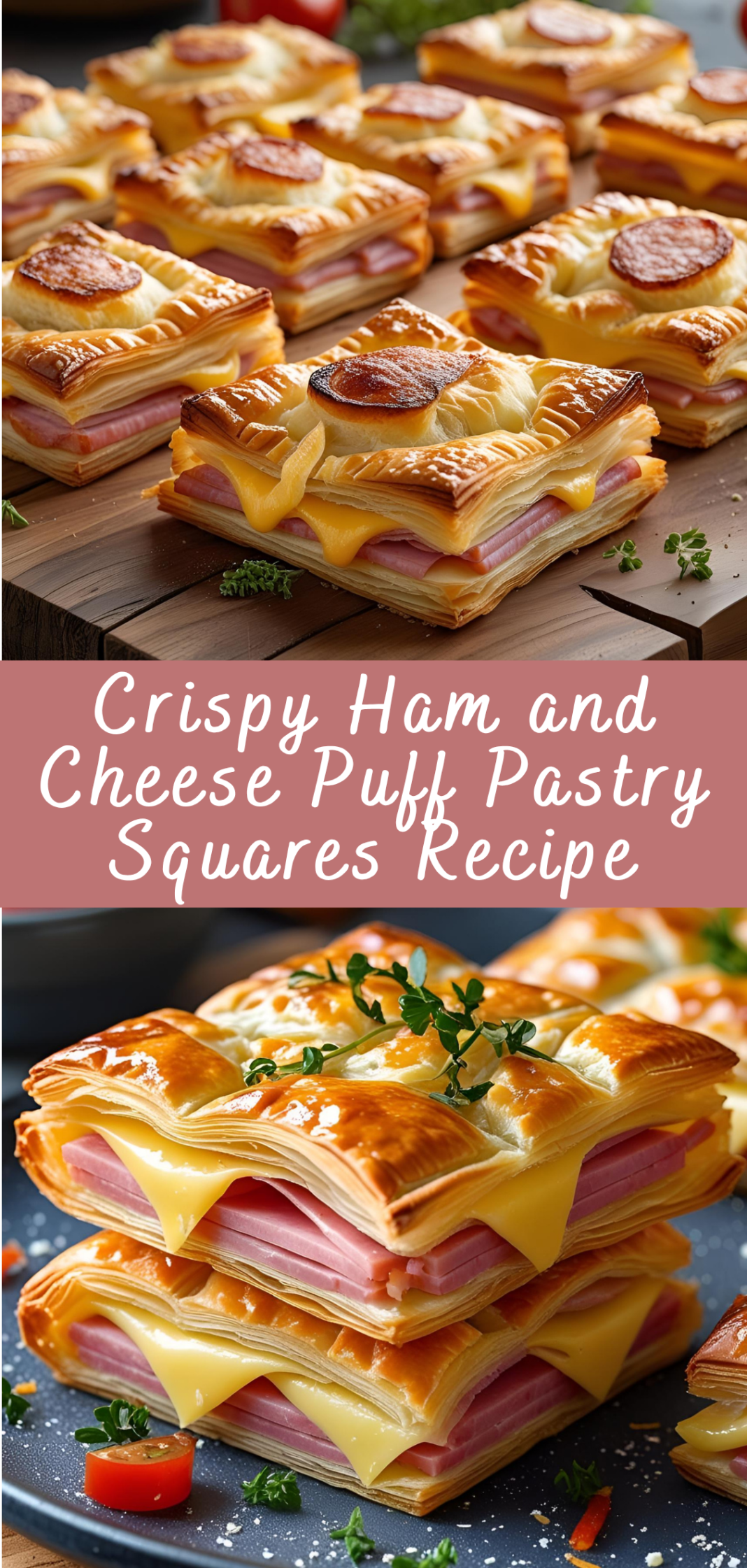 Crispy Ham and Cheese Puff Pastry Squares Recipe | Cheff Recipes